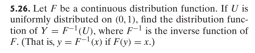 Solved 5.26. Let F be a continuous distribution function. If | Chegg.com