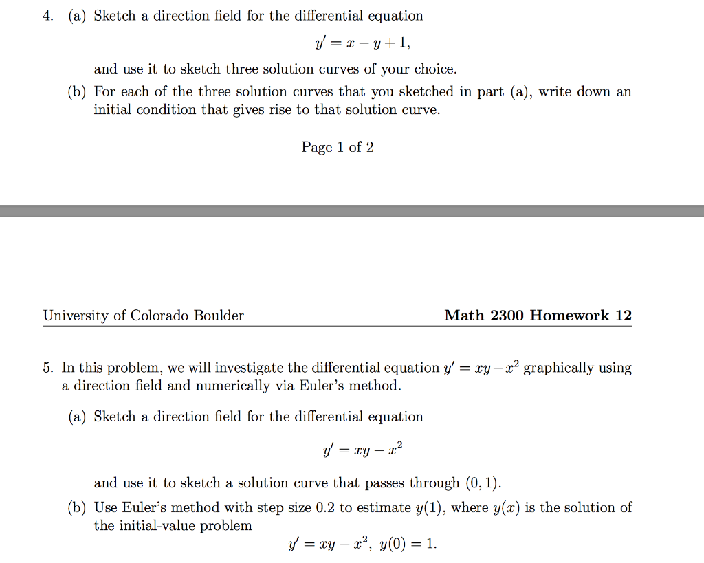 Solved 4. (a) Sketch a direction field for the differential | Chegg.com