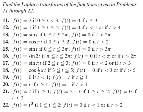Solved Find the Laplace transforms of the functions given in | Chegg.com