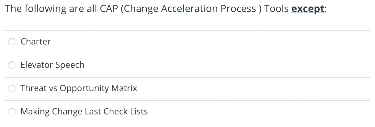 Solved The following are all CAP (Change Acceleration | Chegg.com