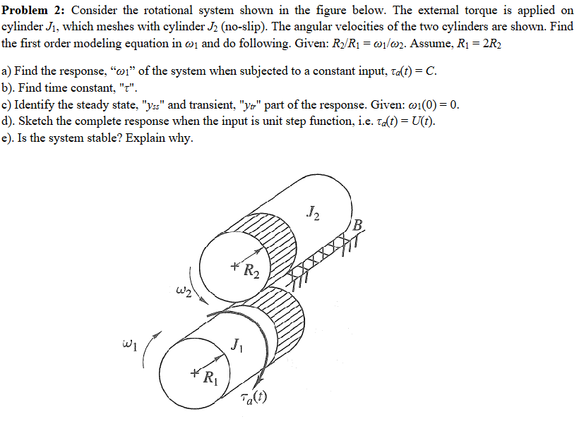 Solved Problem 2: Consider the rotational system shown in | Chegg.com