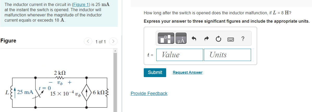Solved The inductor current in the circuit in (Figure 1) is | Chegg.com