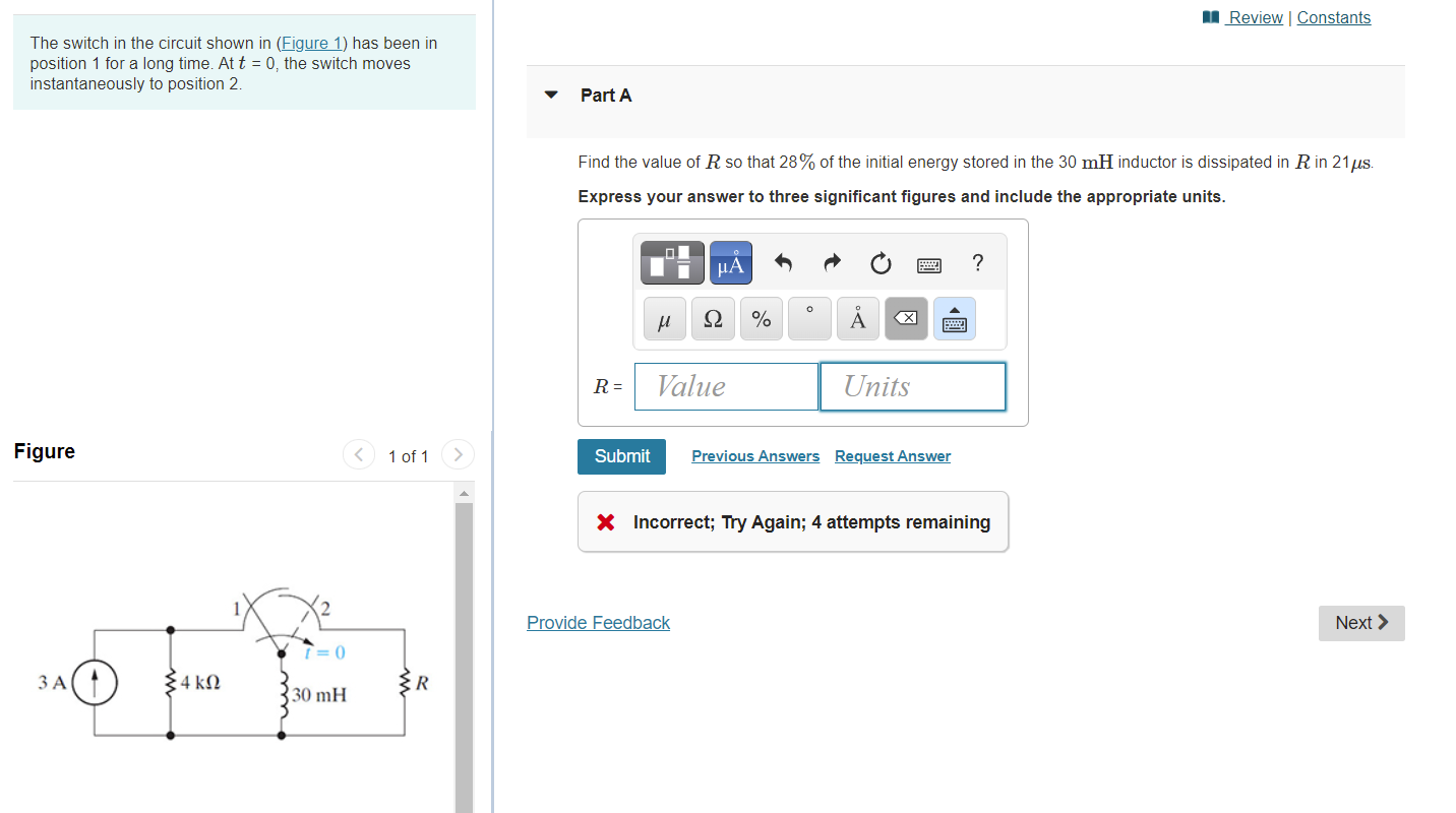 Solved Review Constants The switch in the circuit shown in | Chegg.com
