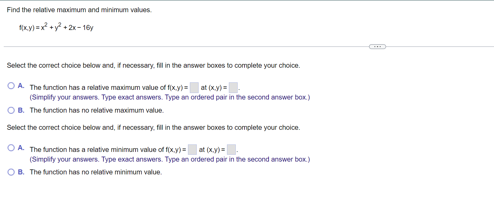 Solved Find the relative maximum and minimum values. | Chegg.com
