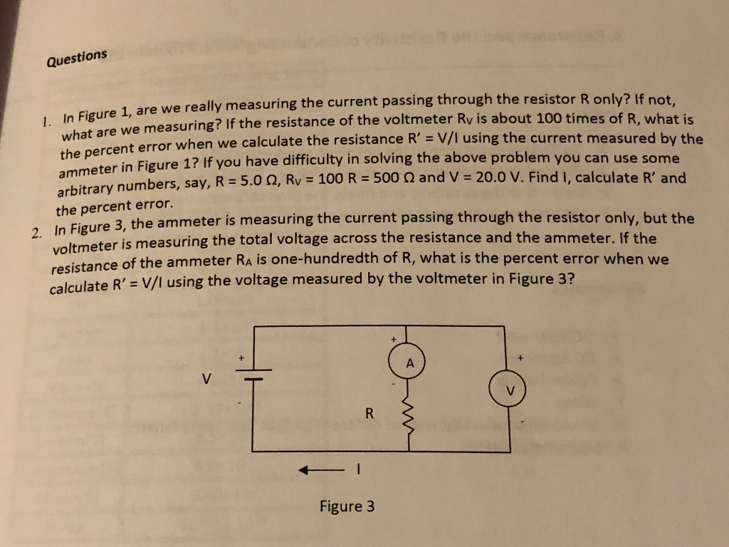 Solved VV er supply to ammeter to resistor to key to power | Chegg.com