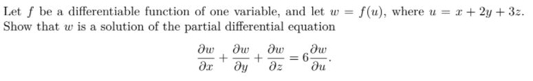 Solved Let F Be A Differentiable Function Of One Variable 4739