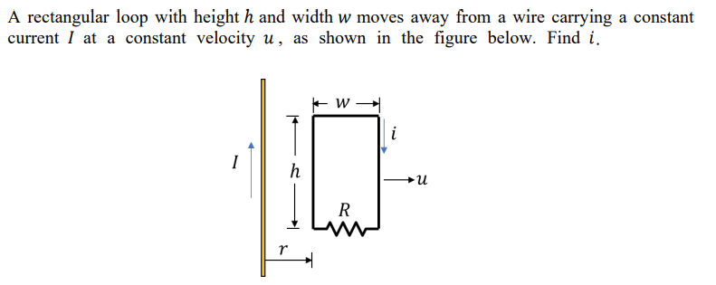 Solved A rectangular loop with height h and width w moves | Chegg.com