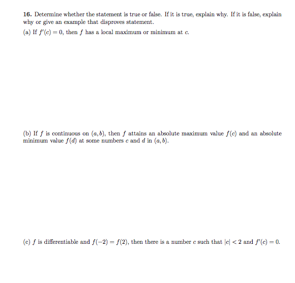 Solved 16. Determine whether the statement is true or false. | Chegg.com