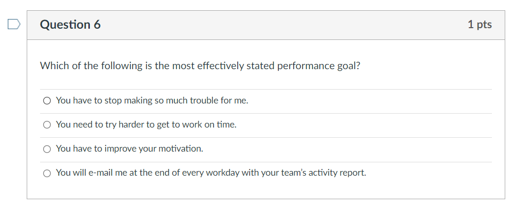 Solved Which of the following is the most effectively stated | Chegg.com
