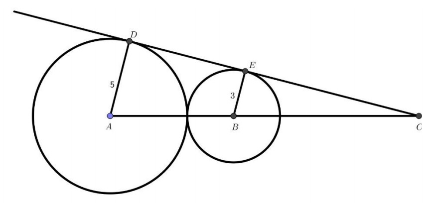 Solved Consider two tangent circles with centers A and B, | Chegg.com