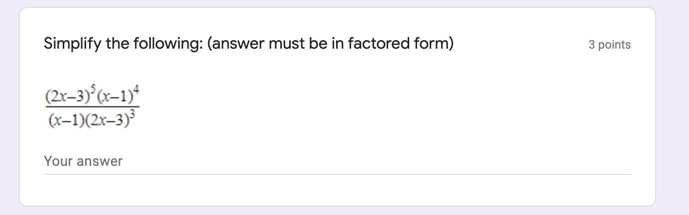 Solved Simplify the following: (answer must be in factored | Chegg.com