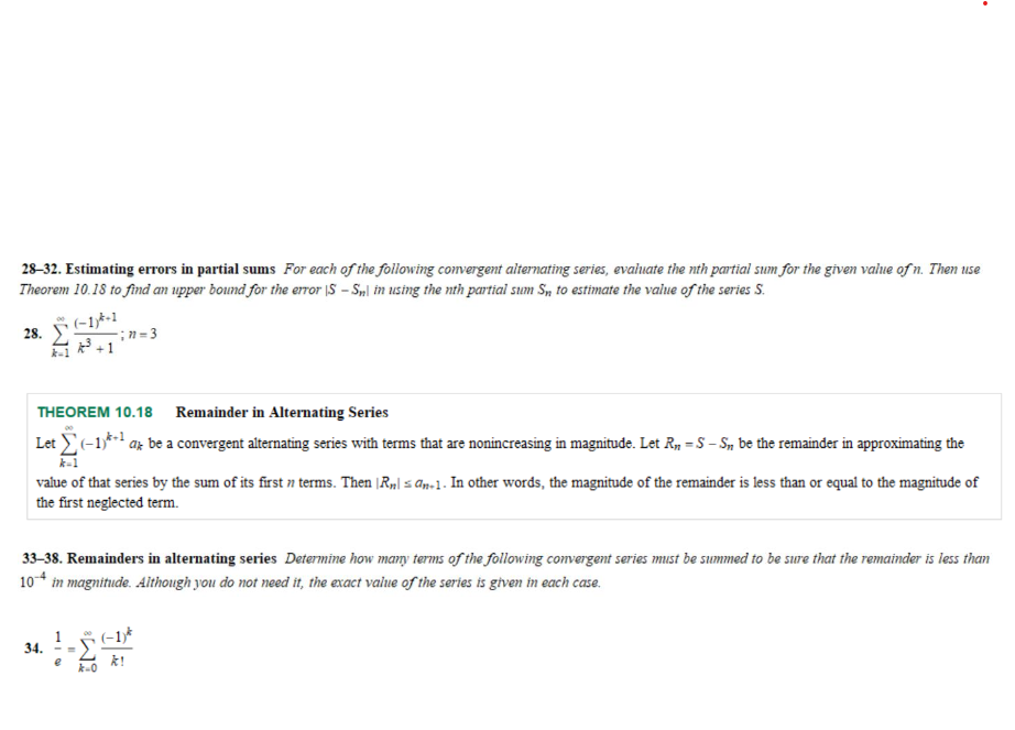 Solved 28-32. Estimating errors in partial sums For each of | Chegg.com