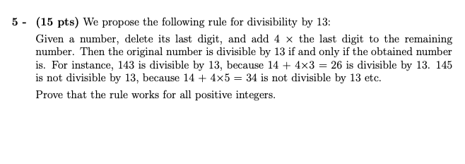Solved 5- (15 pts) We propose the following rule for | Chegg.com