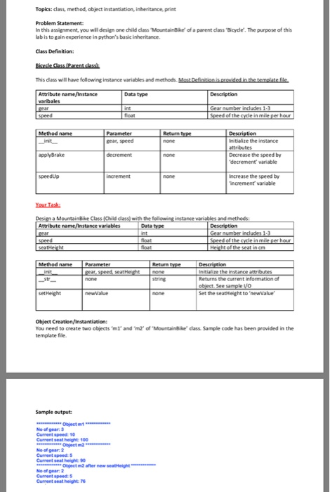 Solved Topics Class Method Object Instantiation