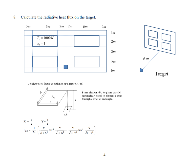 Solved 8. Calculate the radiative heat flux on the target. | Chegg.com