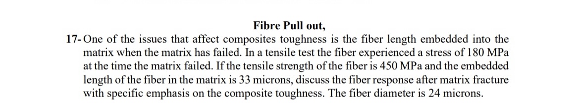 Solved Fibre Pull out, 7- One of the issues that affect | Chegg.com