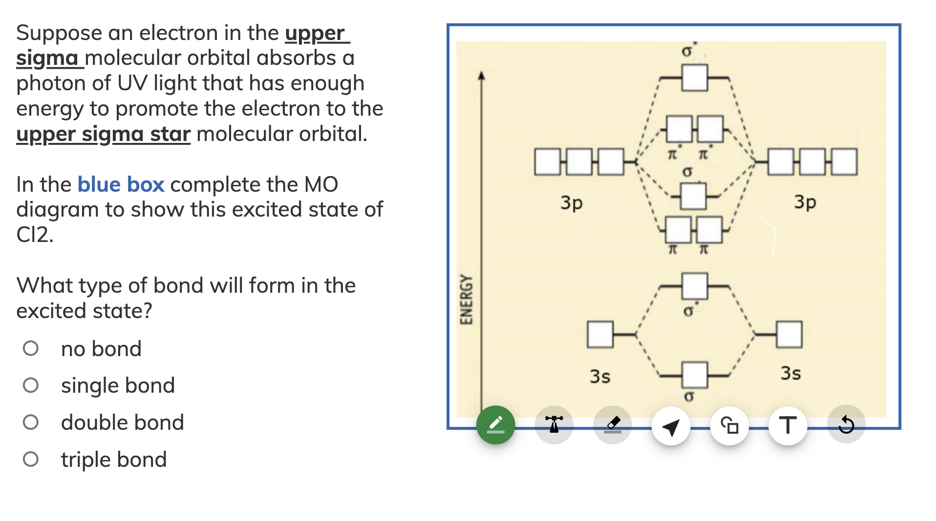 Solved Suppose an electron in the upper sigma molecular | Chegg.com