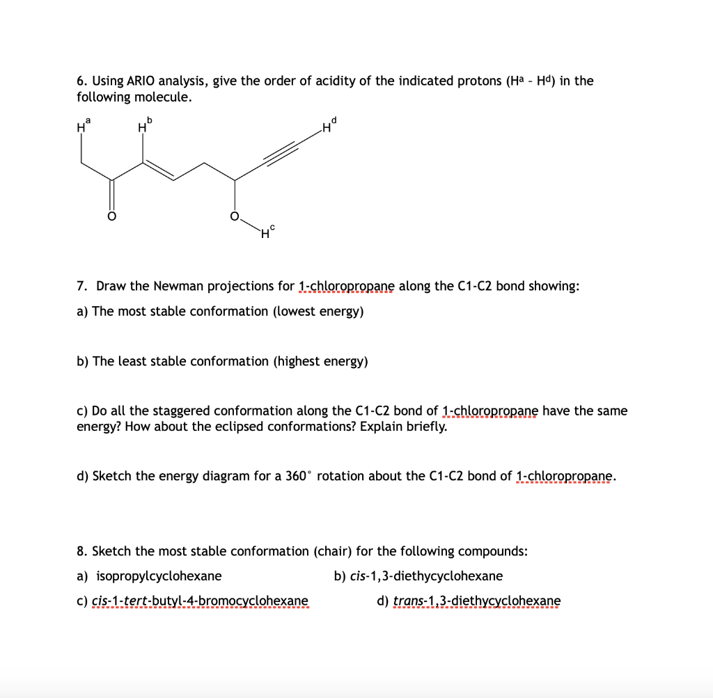 Solved 6. Using ARIO analysis, give the order of acidity of | Chegg.com