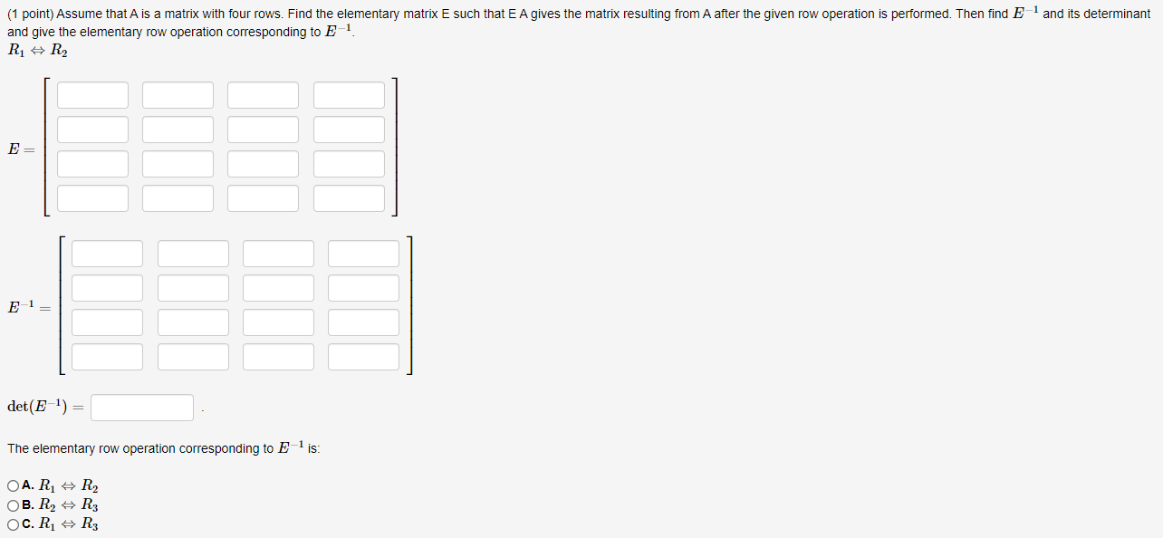 Solved (1 point) Assume that A is a matrix with three rows. | Chegg.com