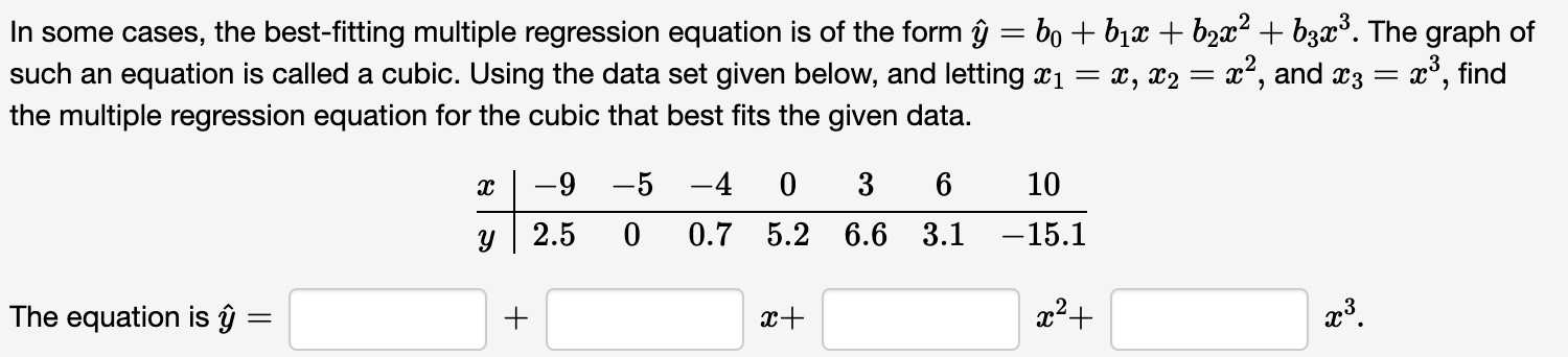 Solved In some cases, the best-fitting multiple regression | Chegg.com