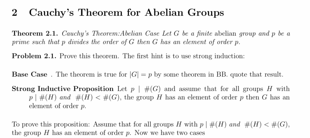 Solved 2 Cauchy's Theorem for Abelian Groups Theorem 2.1. | Chegg.com Solved 2 Cauchy's Theorem for Abelian Groups Theorem 2.1. | Chegg.com
