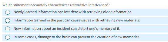 Solved Which statement accurately characterizes retroactive | Chegg.com