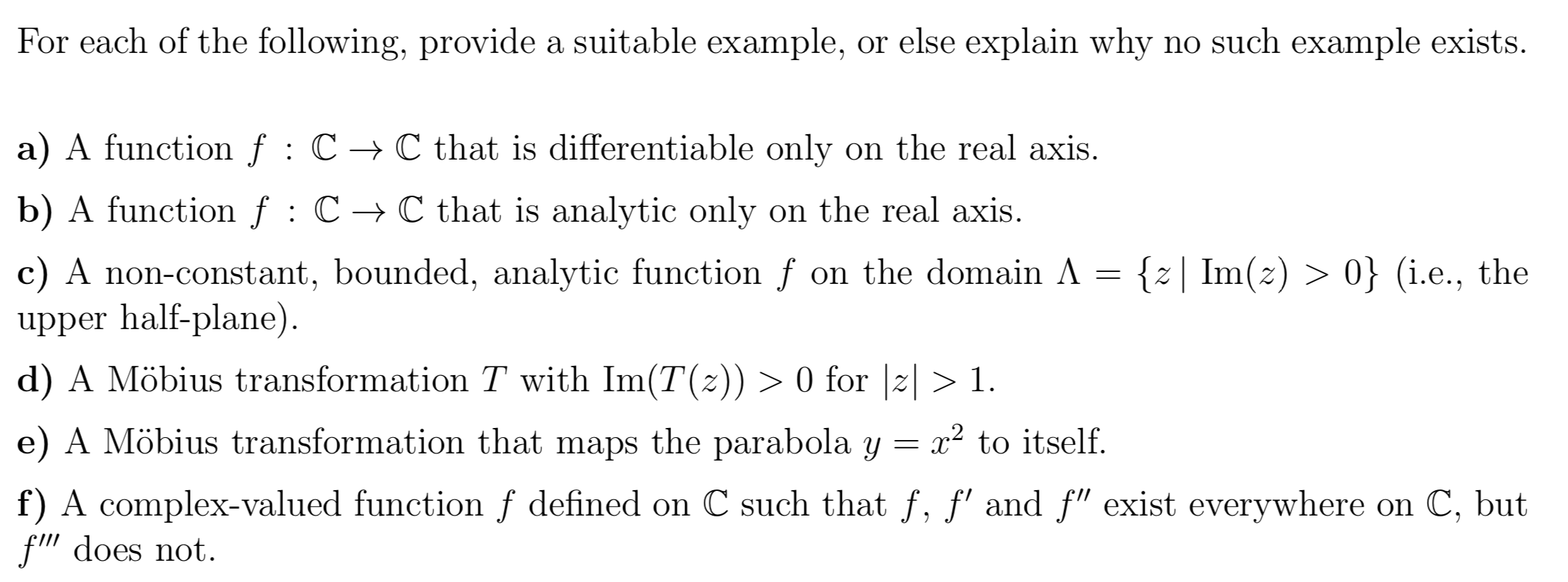 Solved For each of the following, provide a suitable | Chegg.com