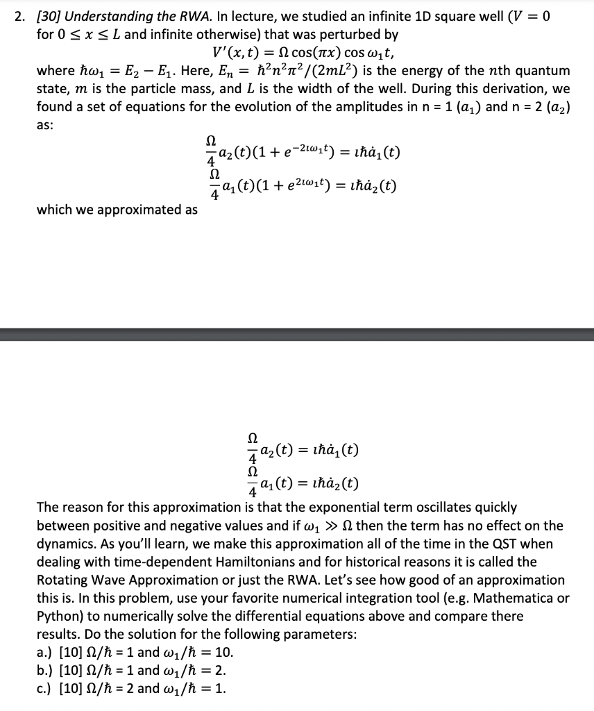 2. [30] Understanding the RWA. In lecture, we studied | Chegg.com