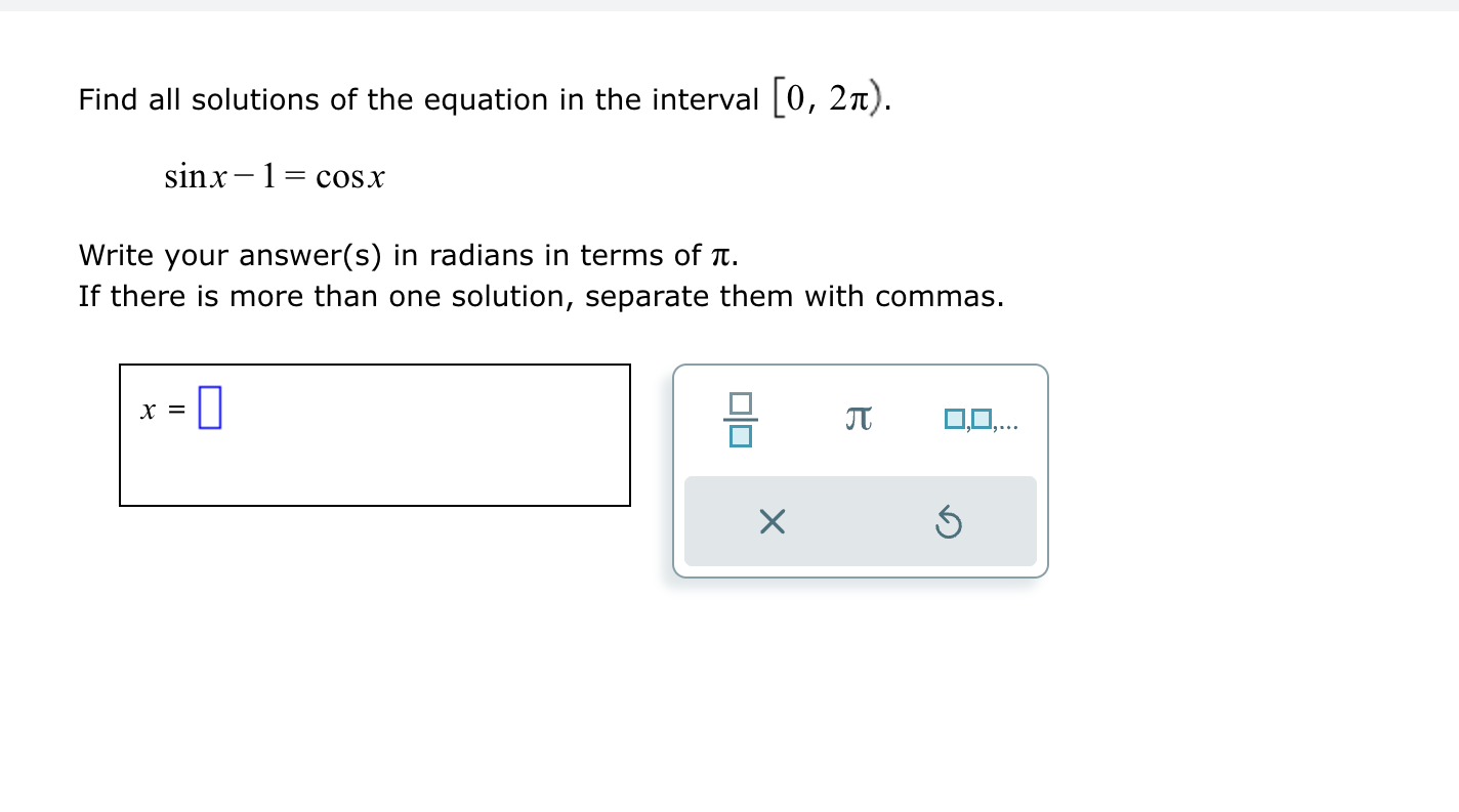 Solved Find all solutions of the equation in the interval | Chegg.com