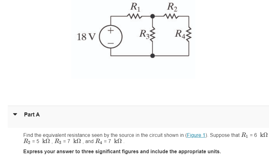 Part AFind the equivalent resistance seen by the | Chegg.com