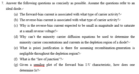 Solved 7. Answer the following questions as concisely as | Chegg.com