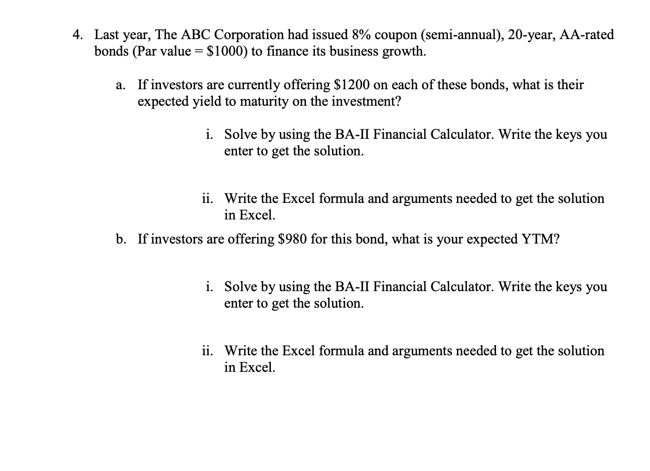 Solved Last year, The ABC Corporation had issued 8\% coupon | Chegg.com