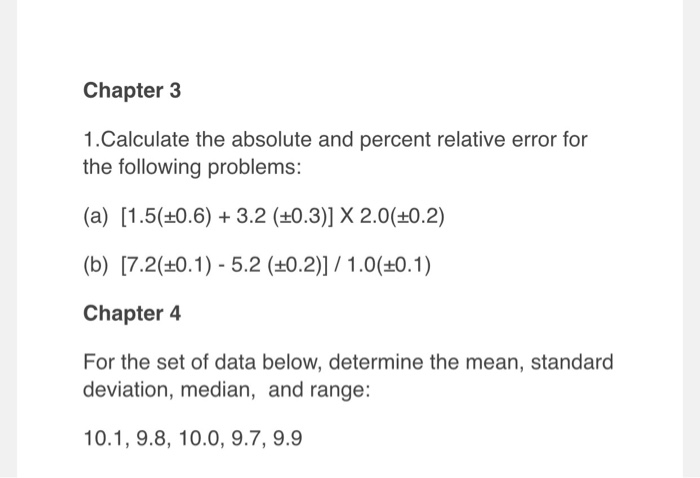 Solved Chapter 3 1.Calculate the absolute and percent | Chegg.com
