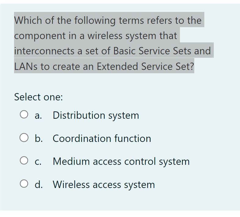 Solved Which of the following terms refers to the component | Chegg.com