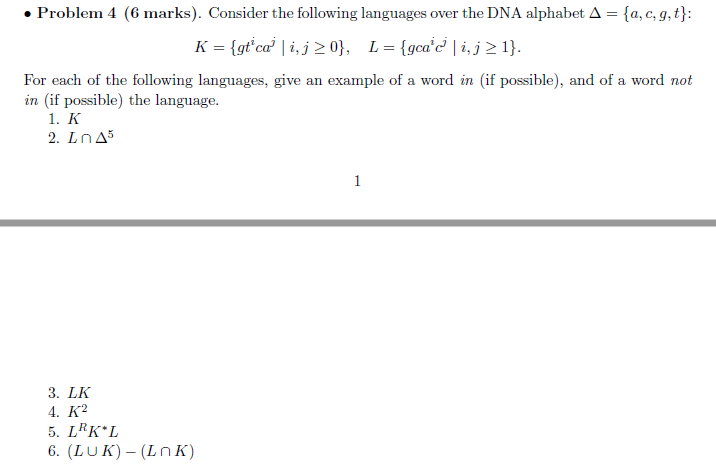 Solved Problem 4 (6 ﻿marks). ﻿Consider the following | Chegg.com