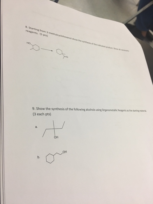 Solved Starting from 2-methylcyclohexanol show the synthesis | Chegg.com
