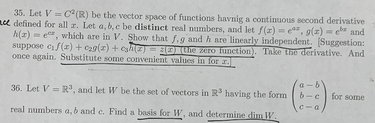 Solved 35. Let V = CP(R) be the vector space of functions | Chegg.com