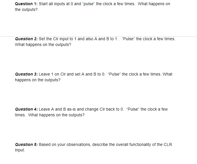 Solved Part A: SIPO Shift Register In this first experiment | Chegg.com