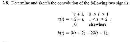 Solved 1.8. Determine and sketch the convolution of the | Chegg.com