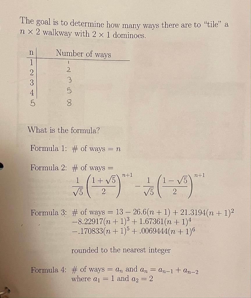 Solved Pick which formula works out of formulas 1-4. Provide | Chegg.com