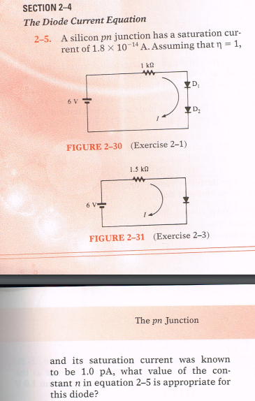Solved SECTION 2-4 The Diode Current Equation 2-5. A silicon | Chegg.com