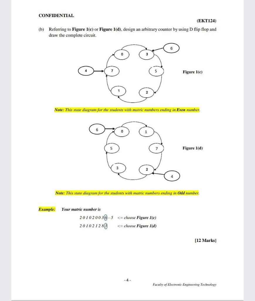 Solved CONFIDENTIAL (EKT124) (b) Referring to Figure 1(c) or | Chegg.com