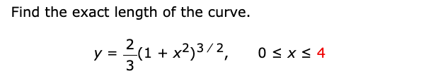 Solved Find the exact length of the curve. | Chegg.com