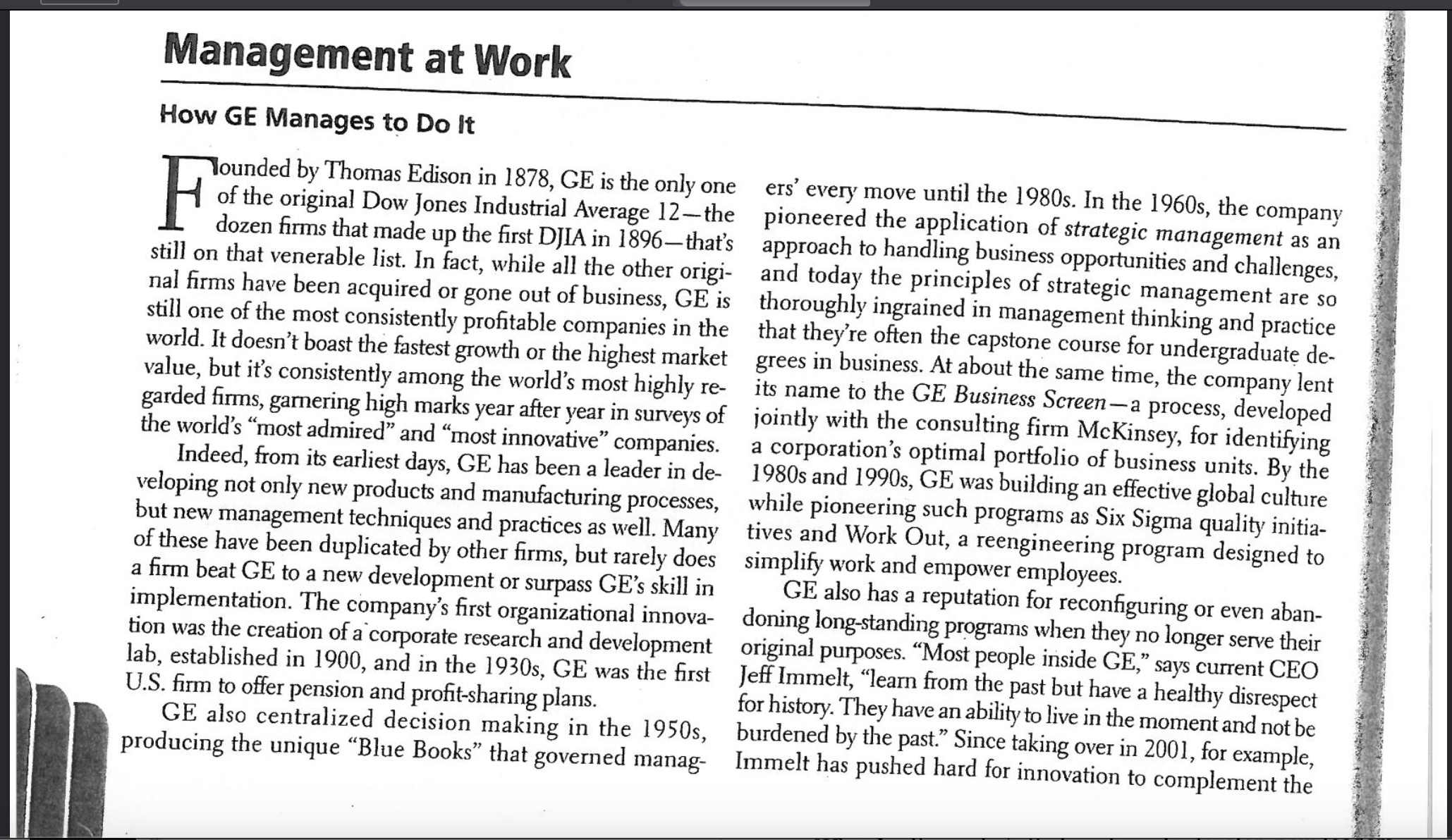 Solved Tounded by Thomas Edison in 1878, GE is the only one | Chegg.com