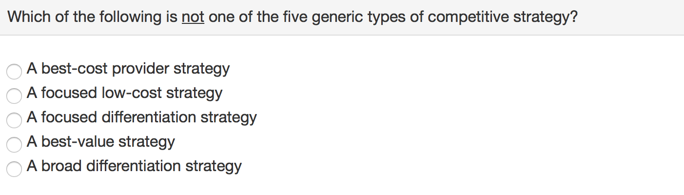 Solved Which of the following is not one of the five generic | Chegg.com