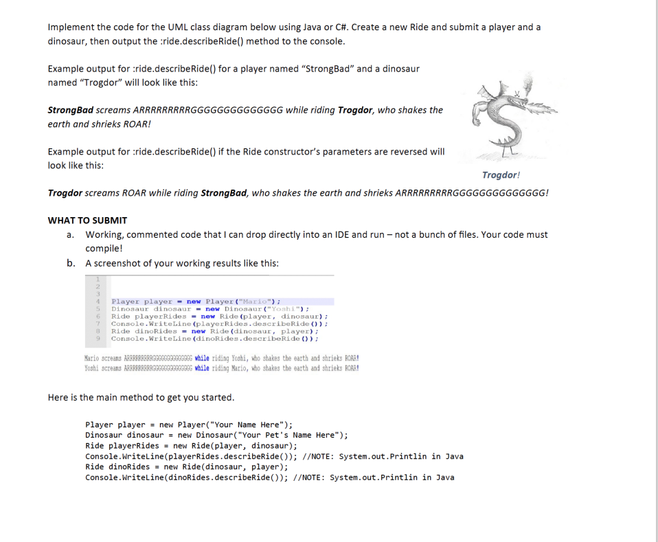 Solved Implement the code for the UML class diagram below | Chegg.com