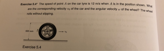Solved Exercise 5.4 The speed of point A on the car tyre is | Chegg.com