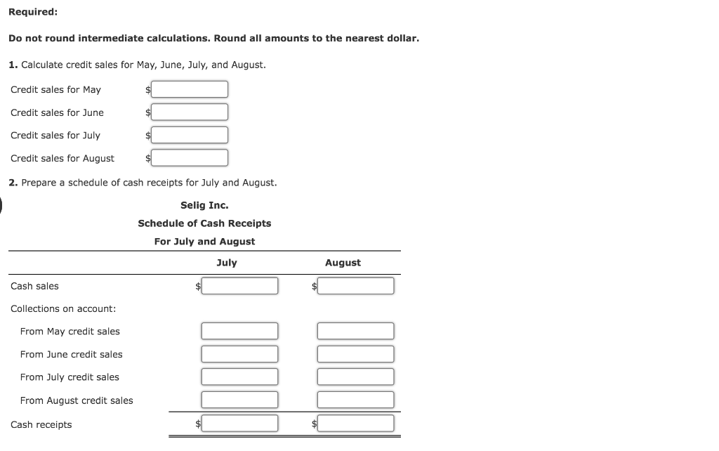 Solved Schedule of Cash Collections on Accounts Receivable | Chegg.com