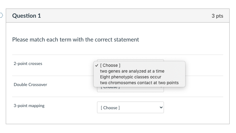 Solved Question 1 3 pts Please match each term with the | Chegg.com