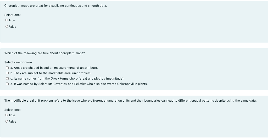 Solved Choropleth maps are great for visualizing continuous | Chegg.com